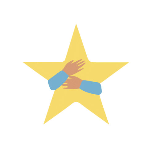 Yellow Star Hug Sticker by Council of the European Union for iOS ...