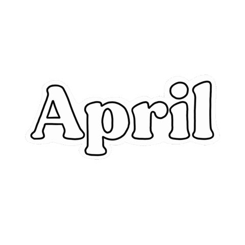 Black And White April Sticker