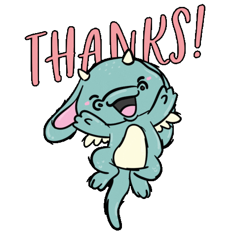 Thanks Dragon Sticker by Pummel & Friends - Find & Share on GIPHY