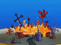 Spongebob Brain Fire Gif