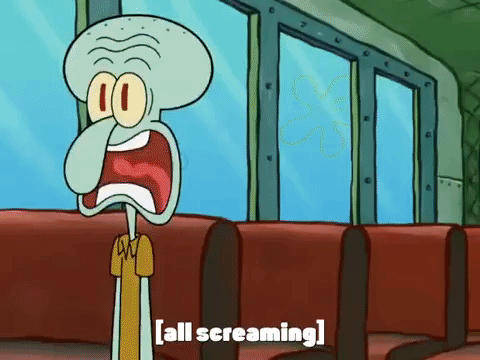 Squidward Screaming Gif